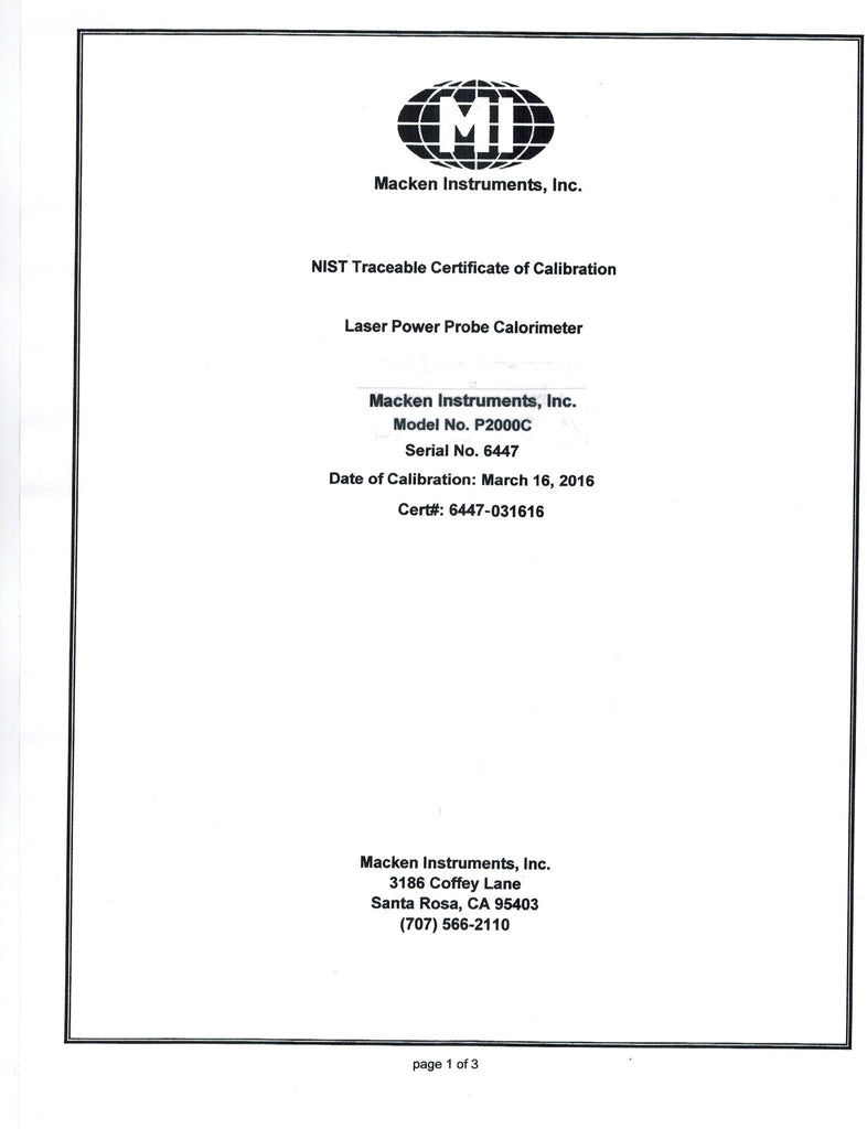 New CERT – Macken Instruments, Inc.